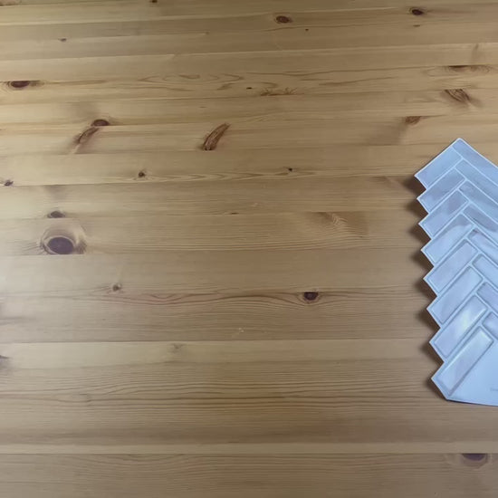 Herringbone Stick On Tile Grey Marble Sticky Tiles™ Australia
